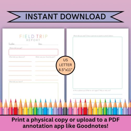 Field Trip Report, Field Trip Log, Field Trip Journal, School Field ...