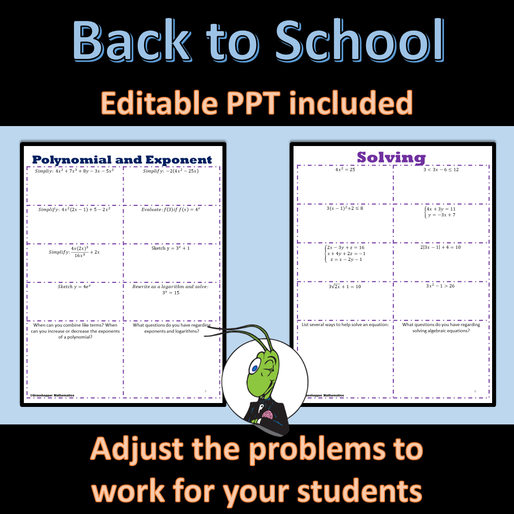 AP® Precalculus Summer Review Packet Editable - Back to School Review ...
