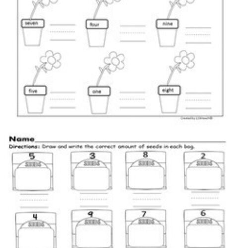 Counting, Number Words, Sequencing~ Kinder-Garden Flowers - Classful