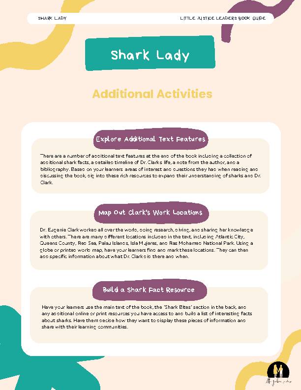 Book Guide- Shark Lady by Jess Keating - Classful