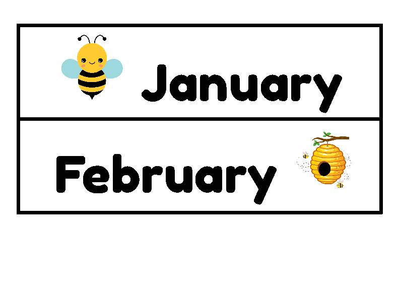 Bumblebee Themed Calendar Set - Classful
