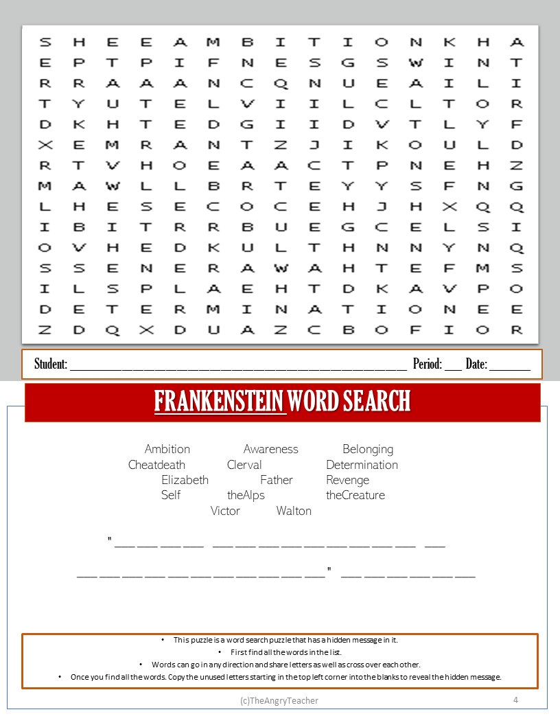 FRANKENSTEIN [Puzzles] - Classful