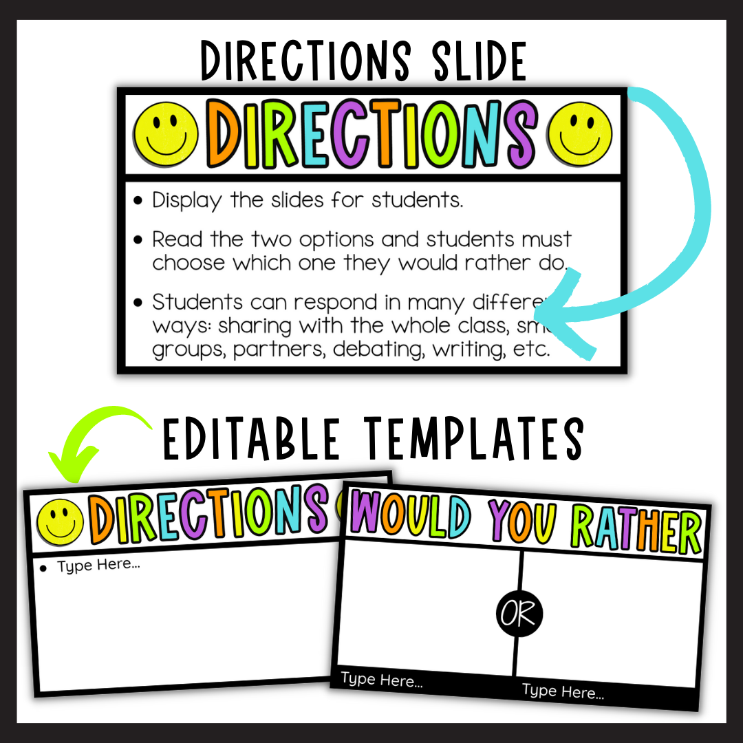 Editable Would You Rather Questions - Back to School Icebreaker Game ...