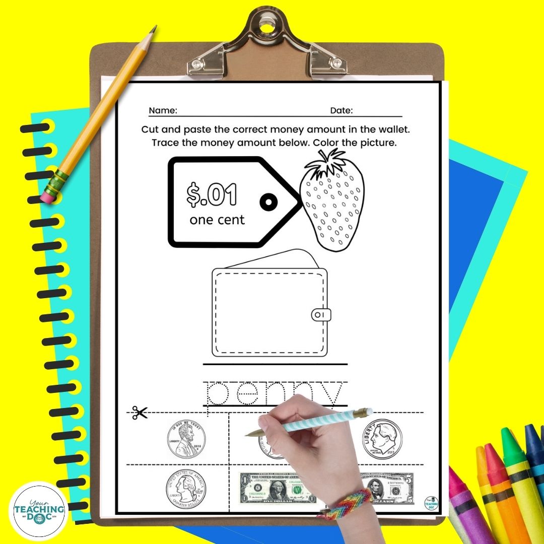 Summer Identify Count and Match Money Life Skill Worksheets - Classful