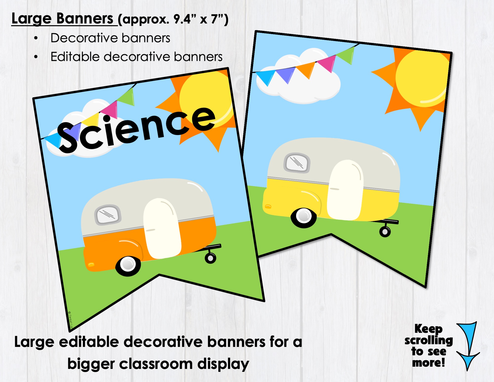 Camping Theme Bulletin Board Letters | Editable Door Decor - Classful