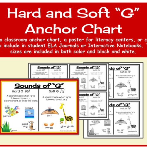 Phonics Anchor Charts - Hard and Soft C & Hard and Soft G - Classful