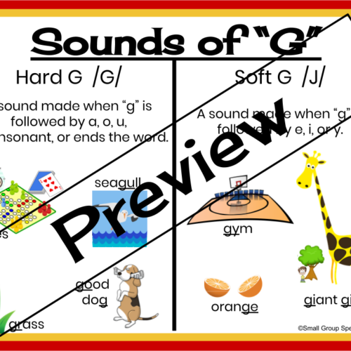 Phonics Anchor Chart - Hard and Soft G - Classful