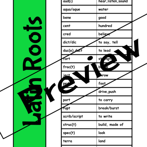 ELA Anchor Charts - Greek and Latin Roots - Classful