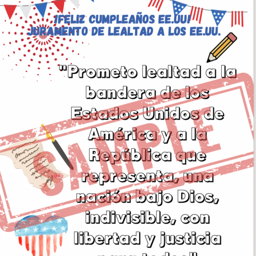 Pledge Of Allegiance Printable In Spanish