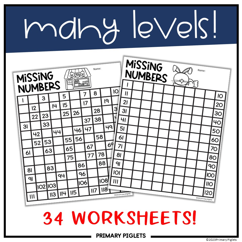 120s Charts 120 Chart 120 Charts Worksheets Counting to 120 Writing ...