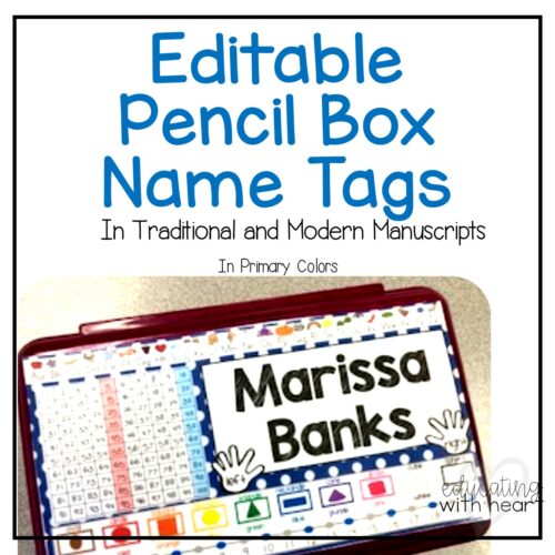 Pencil Box Name Tags in Primary Colors {EDITABLE} - Classful