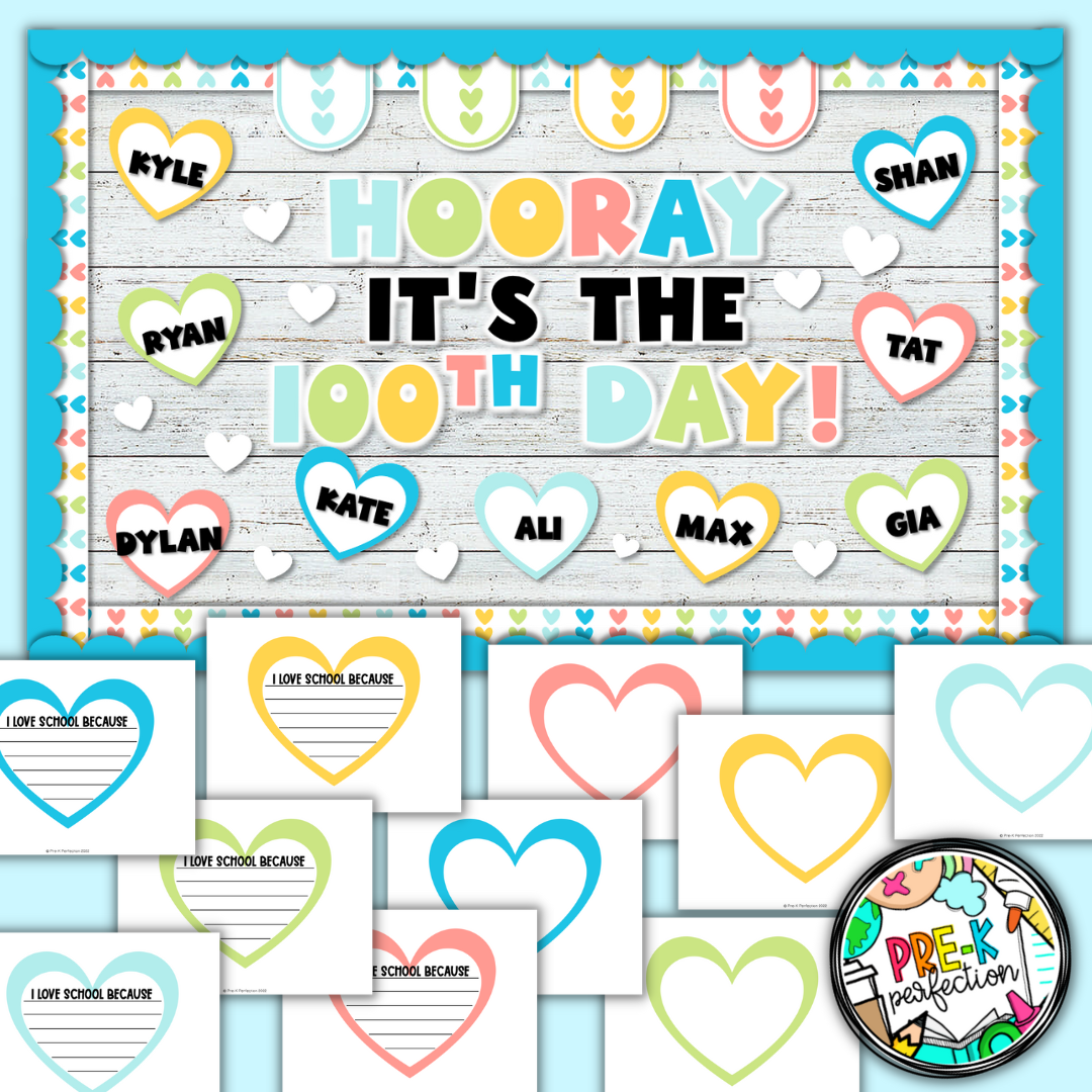 100 Reasons We Love School Bulletin Board | Colorful Heart Decor - Classful