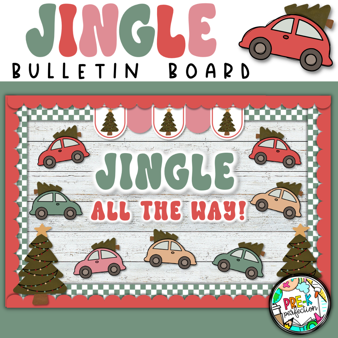 Retro Christmas Bulletin Board | Winter Bulletin Board | Jingle all the ...