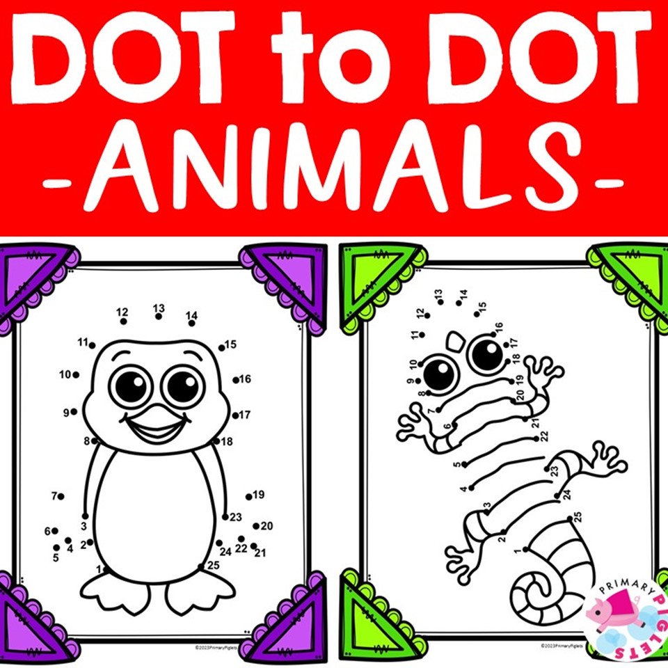Connect the Dots Dot to Dots Animals Dot to Dots - Classful