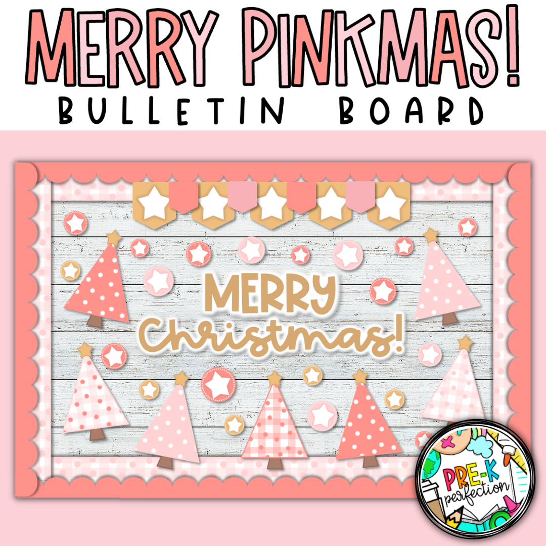Pink Christmas Bulletin Board | Christmas Classroom Decor | Merry ...