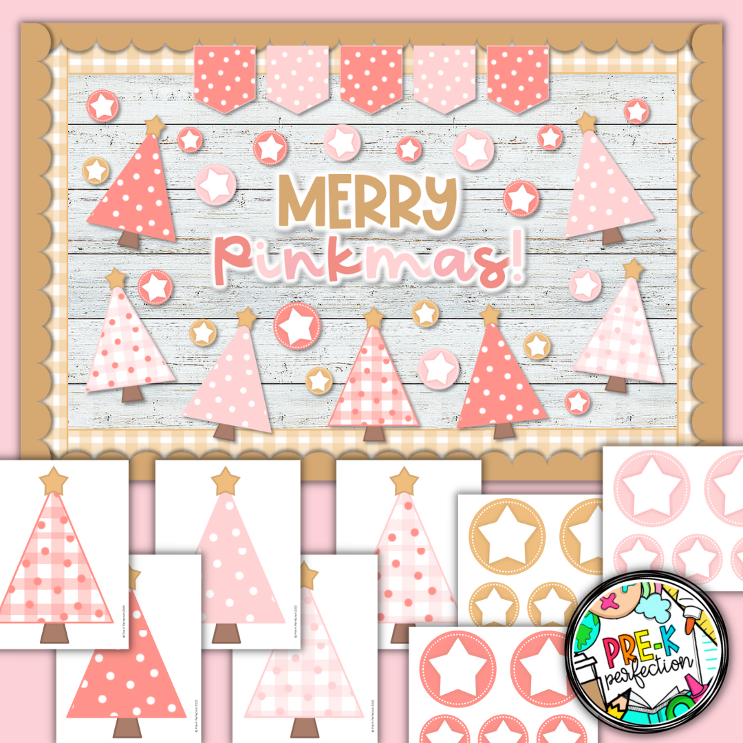 Pink Christmas Bulletin Board | Christmas Classroom Decor | Merry ...
