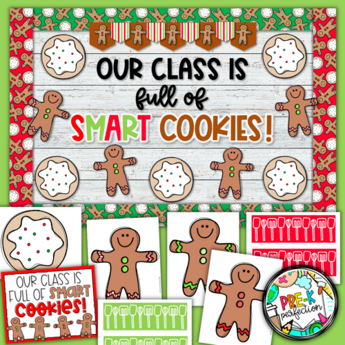 Gingerbread Bulletin Board | Smart Cookies! | Christmas Classroom Decor ...