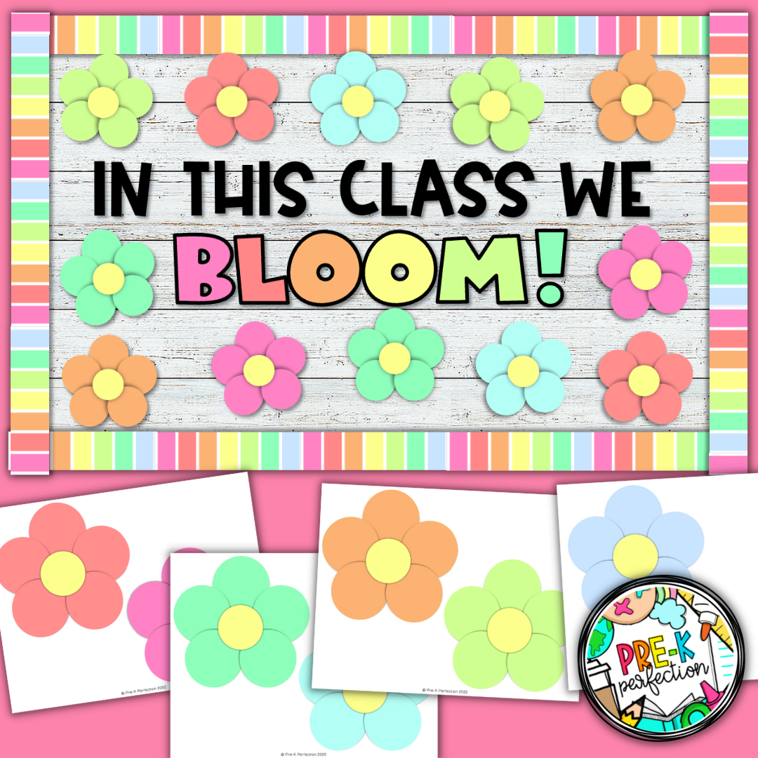 April Bulletin Board | TOGETHER WE BLOOM | FLOWER Bulletin Board - Classful