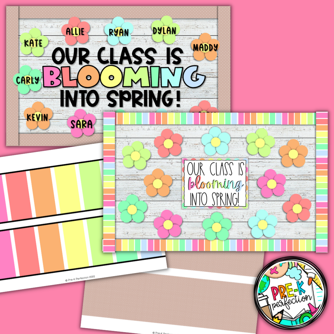 April Bulletin Board | TOGETHER WE BLOOM | FLOWER Bulletin Board - Classful