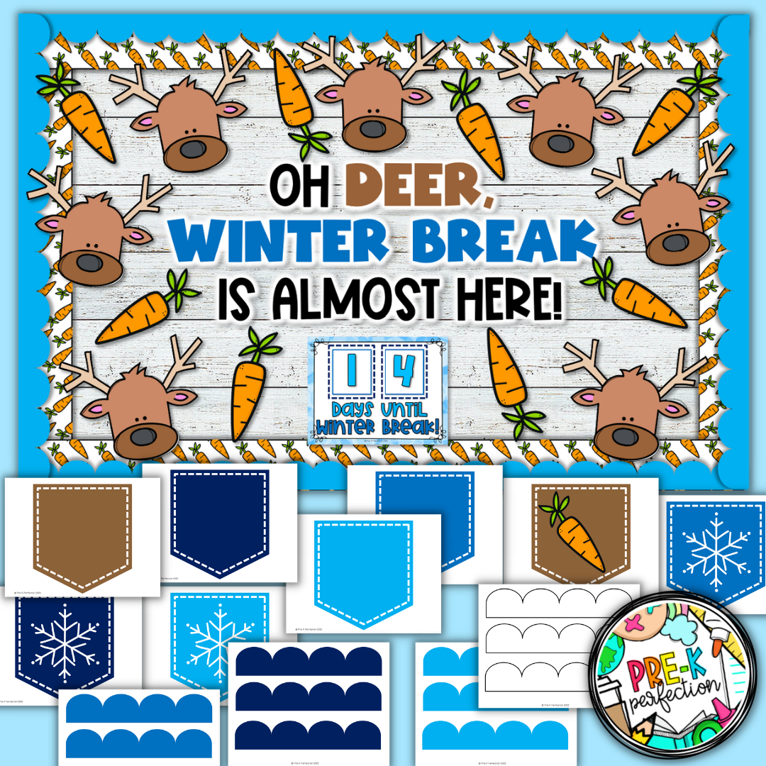 Reindeer Bulletin Board | Countdown to Winter | Winter Classroom Decor ...