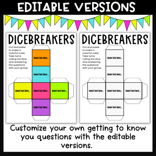 Dicebreakers Getting to Know You Question Activity - Back to School ...
