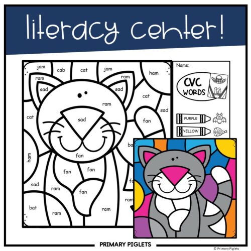 CVC Words Color by Code CVC Words Activities CVC Words Worksheets ...