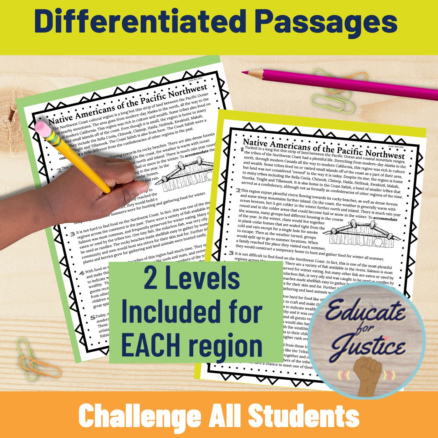 Native American Cultural Regions Differentiated Reading Comprehension ...