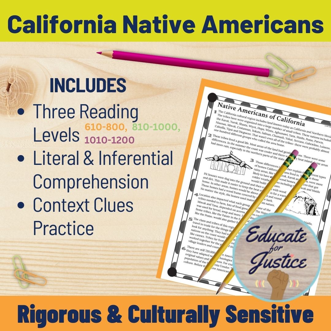California Native American Tribes- Leveled Reading Comprehension ...