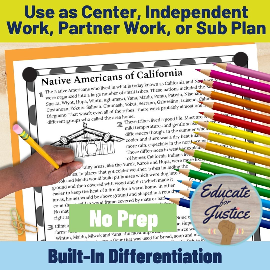 California Native American Tribes- Leveled Reading Comprehension ...