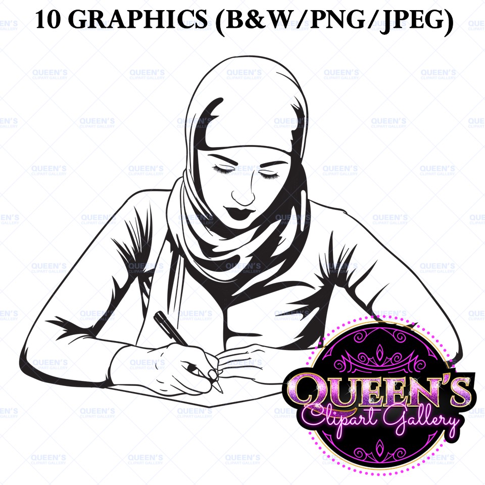 Hijab Girls Clipart | Women in Hijabs Clipart | Hijab Clipart ...