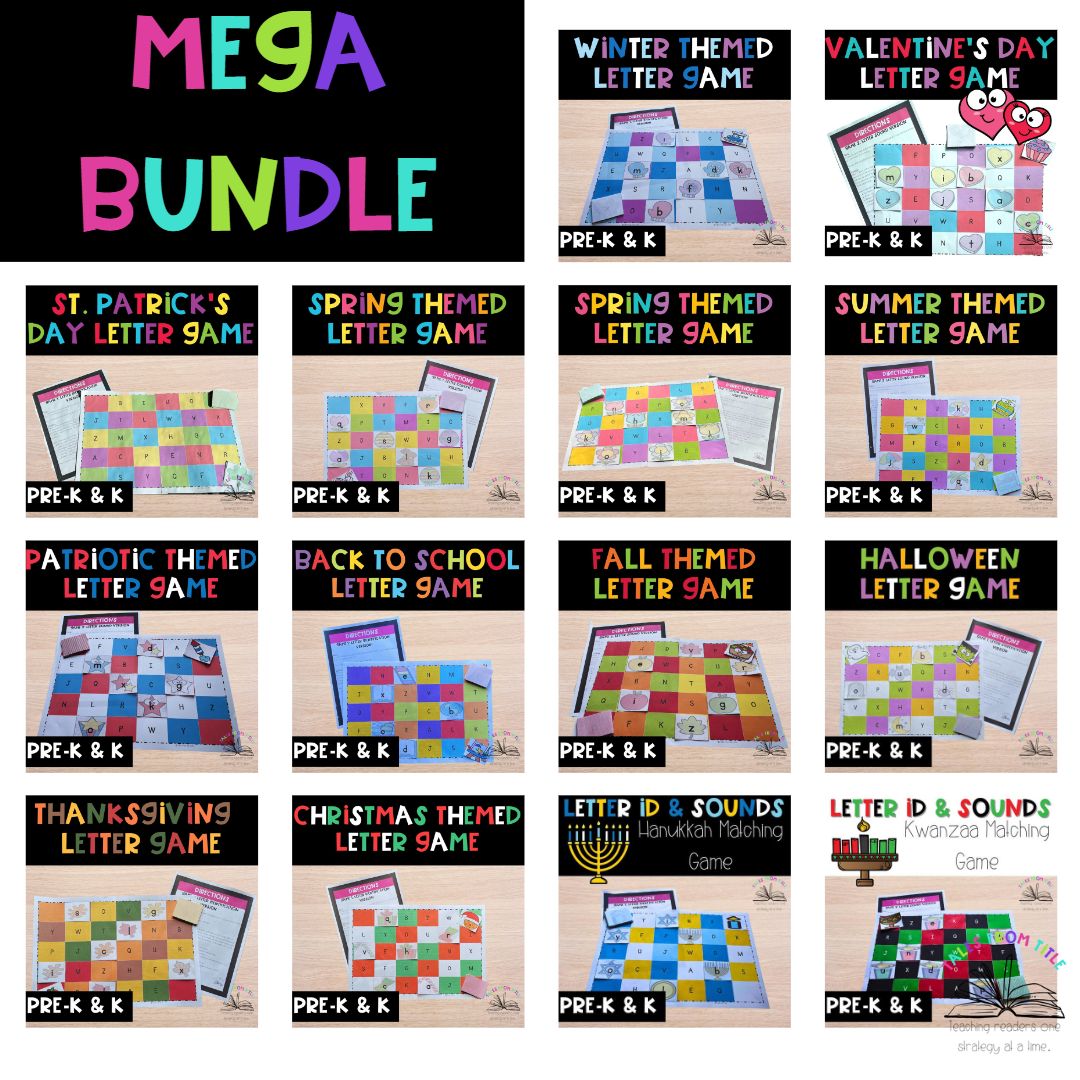 Letter Identification & Sounds Intervention & Center Games Year Long ...