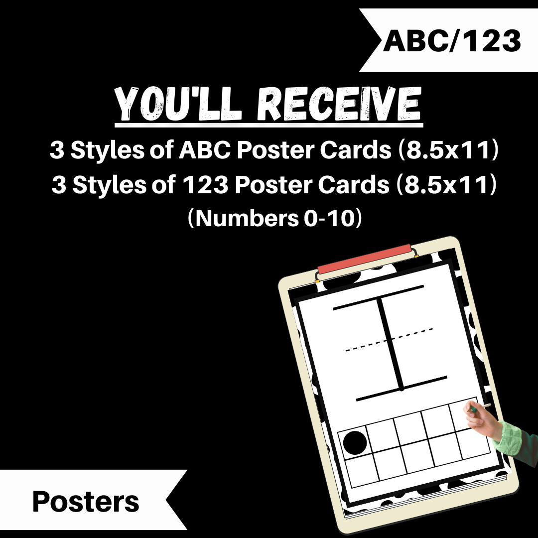 Cow Print Farm Themed Alphabet (ABC) and Number (123) Poster Cards ...