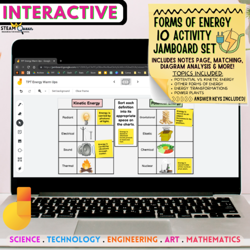 Forms of Energy Jamboard Activities - TEN Engaging Warm Ups for Middle ...