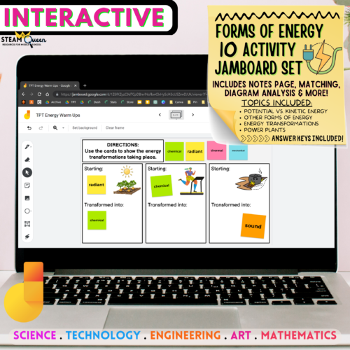 Forms of Energy Jamboard Activities - TEN Engaging Warm Ups for Middle ...