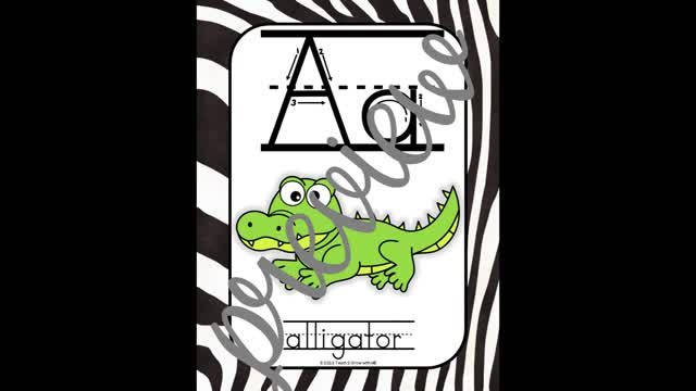 Alphabet Posters Zoo Animals A-Z with Zebra Print Border Classroom ...