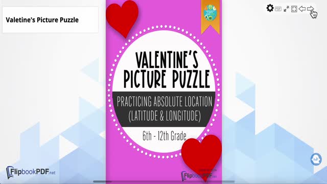 VALENTINE'S GEOGRAPHY PICTURE PUZZLE PRACTICING LATITUDE AND LONGITUDE ...