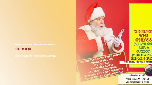THE CHRISTMAS SONG ANALYSIS SCAVENGER HUNT & QUIZZES - Classful